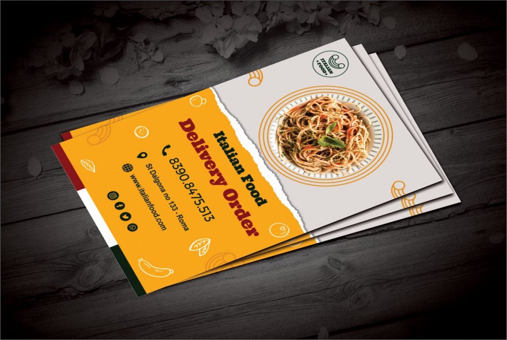 Food Delivery Service Round Corner Business Cards