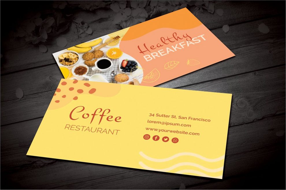 Buy Cafe Visiting Card | Restaurant Business Card