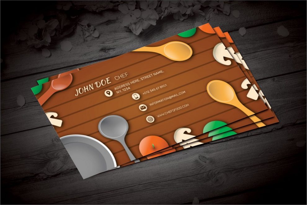 High Quality Matt Chef/Cook Business Cards Designs
