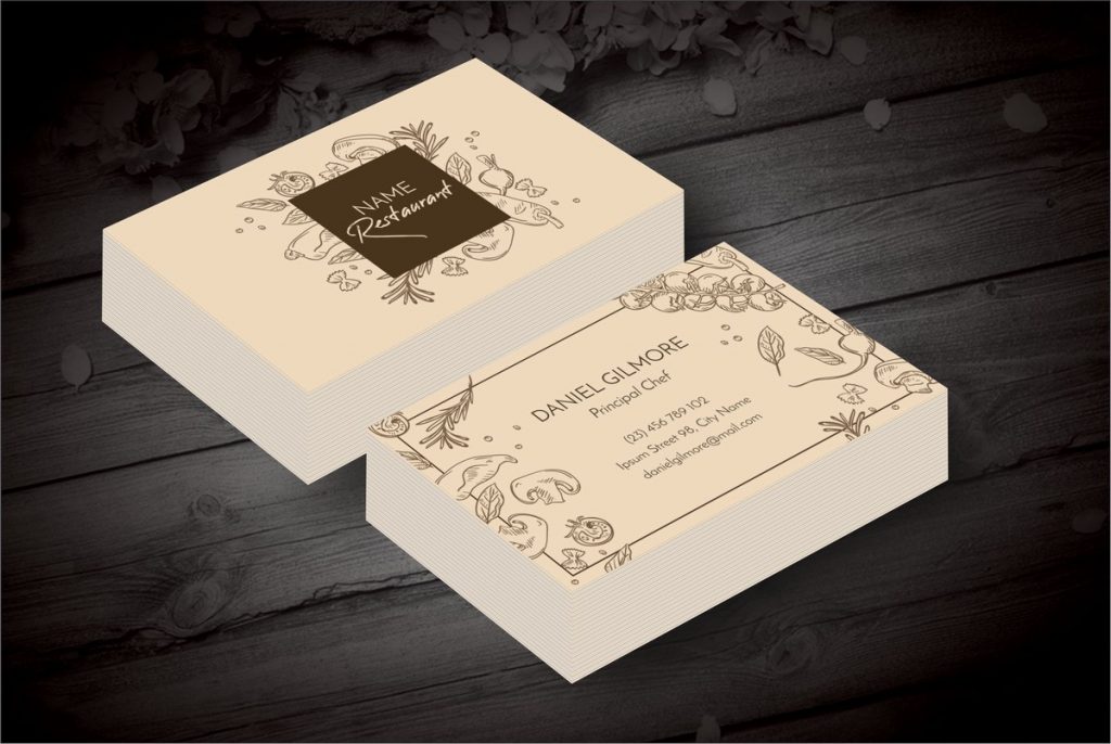 Restaurant Business Card - Cafe Visiting Cards Design