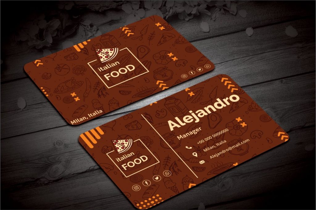 Food Restaurant Visiting Card Design | Round Corner