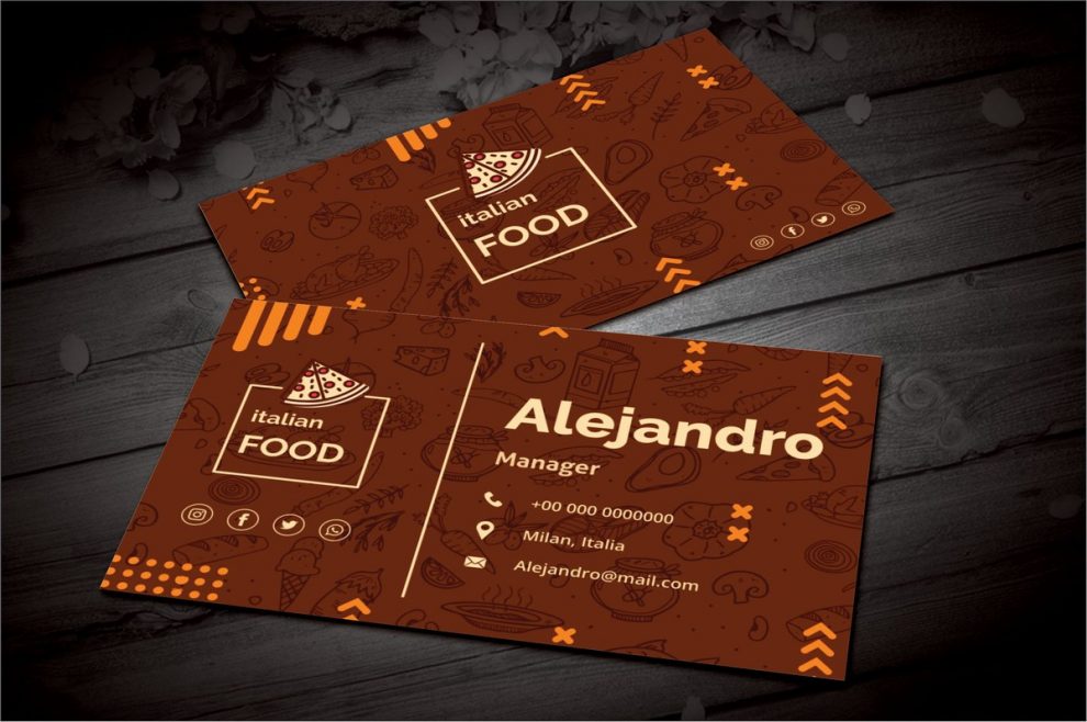 Food Restaurant Visiting Card Design | Round Corner