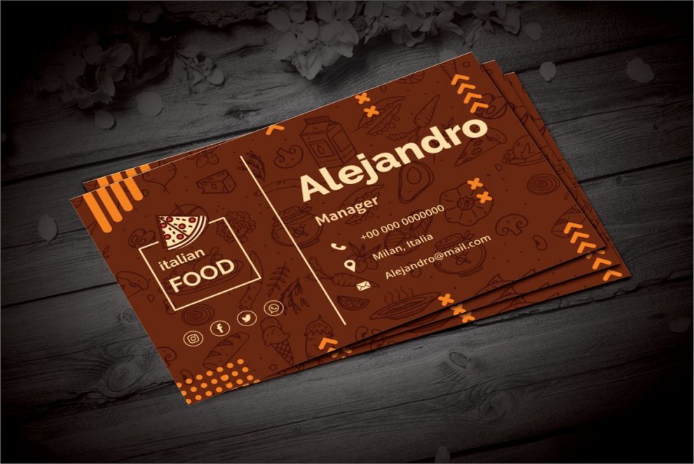 Food Restaurant Visiting Card Design | Round Corner