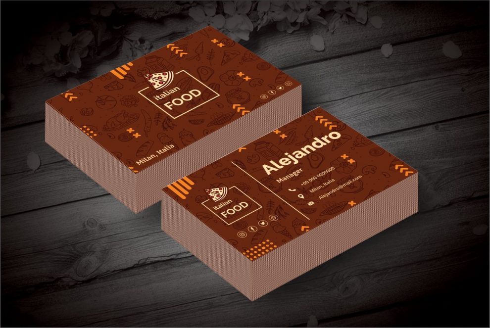 Food Restaurant Visiting Card Design | Round Corner