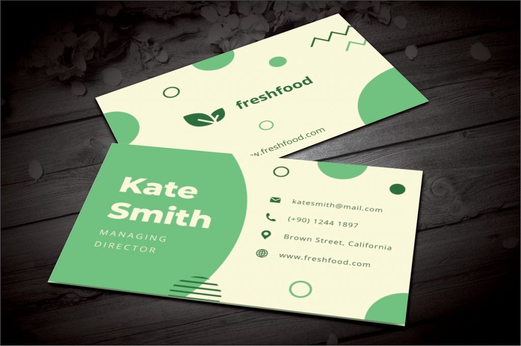 Custom Organic Food Store Business Cards Templates