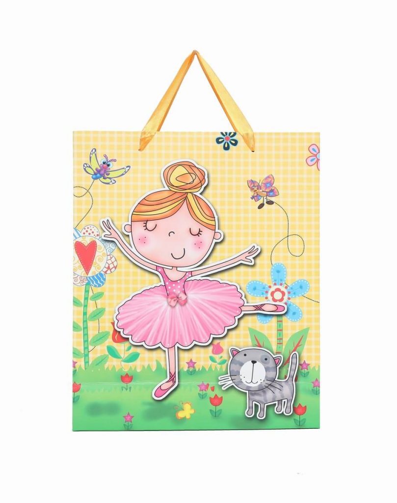 Happy Birthday Paper Gift Bags with Handles for Girls